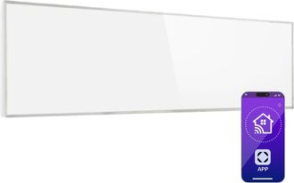 Klarstein Infrarotheizung mit Thermostat, 300W Elektroheizung, Smart Home Bild-Infrarotheizung zur Wandmontage, IR mit IoT/WiFi App-Control, Feuchtraum Flach-He