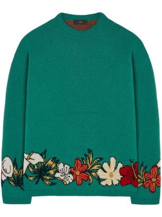 Alanui Intarsien-Pullover aus Kaschmir - Gr&uuml;n