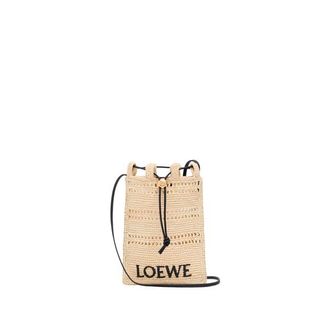 Loewe Pochette bandouli&egrave;re en raphia et cuir