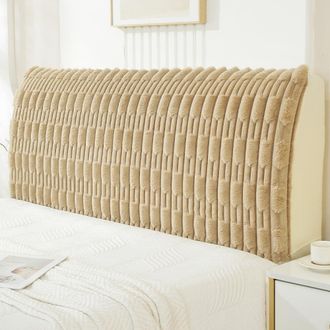 Generic Bettkopfteilbez&uuml;ge Moderner, Flauschiger, Staubdichter Pl&uuml;sch-Kopfteilbezug Verdickter, Weicher Stretch-Bett Kopfteil-Schonbezug Kopfteil Hussen Schla