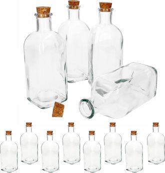 MamboCat Vivalto Florian 12er Set Glas-Flasche mit Korkdeckel 0,5 Liter I Leere Glas-Flaschen zum Befüllen I ideal für Essig & Öl oder Schnaps & Wein I 12 Stüc