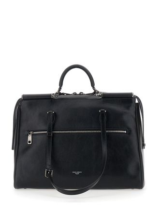 Dolce & Gabbana Mens Shoulder Bag Vittoria Black Leather Calfskin
