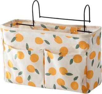 NUOBESTY Multifunktionaler Betttaschen Organizer mit Zitronenmuster H&auml;ngender Aufbewahrungskorb f&uuml;r Schlafzimmer und Wohnheim Gro&szlig;e Kapazit&auml;t Stabiles Design V