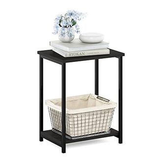 Furinno Simpliste Table Dappoint avec Cadre en Métal, Expresso