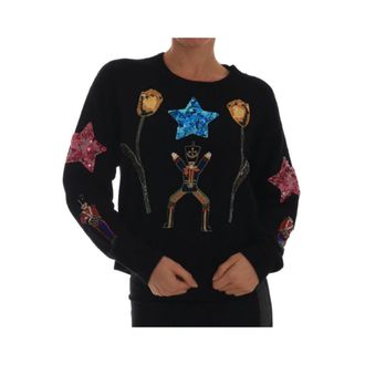 Dolce & Gabbana Fairy Tale Crystal Cashmere Sweater - - Knitwear - Damen - Schwarzk - XL
