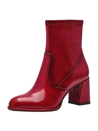 Tamaris Damen Absatzstiefelette Blockabsatz Vegan; RED PATENT, EU 36