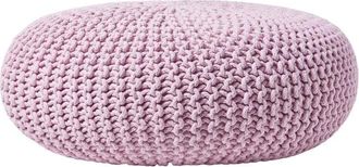 Homescapes Homescapes - Grand Pouf rond tressé en tricot - Rose pastel