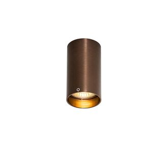 QAZQA Modern Moderner Spot I Spotlight I Deckenspot I Deckenstrahler I Strahler I Lampe I Leuchte dunkelbronze 5,5 cm - Tuba I Wohnzimmer I Schlafzimmer - A
