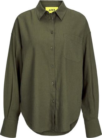 Jack & Jones Damen JXJAMIE Breeze Summer LS Shirt WVN SN Hemd, Dusty Olive, X-Large