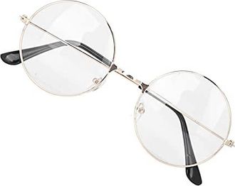 Generic Lunettes &agrave; Monture M&eacute;tallique &agrave; Verres Transparents de Style Vintage pour la D&eacute;coration du Visage, Protection contre les Radiations, Adapt&eacute;es aux Acti