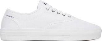 Tommy Hilfiger Sneakers aus Stoff Th Vulc Cup Long Lace Canvas FM0FM05874 Wei&szlig;