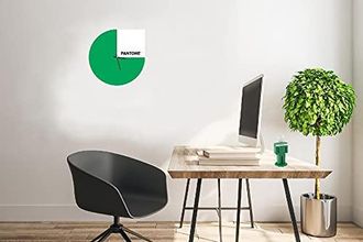 Homemania Slice Runde Wanduhr für Wohnzimmer, Küche, Büro, grün/weiß/schwarz, Metall, 40 x 0,15 x 40 cm, Maße des Produkts: L40 x P0,15 x A40 cm, 1,6 kg