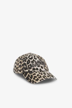 Ganni Casquette en toile l&eacute;opard Multicolore - Pour Femme