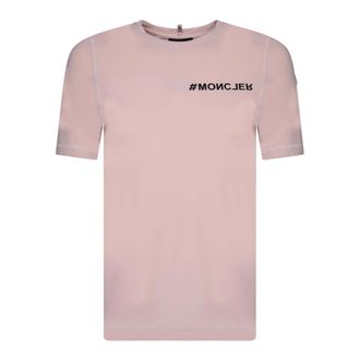 Moncler Femme, Tops, Rose, Taille: 36 FR Logo Technical T-shirt