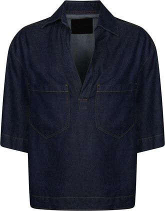 Dondup Femme, Blouses et Chemises, Bleu, Taille: 36 FR Camicia Regular in Denim