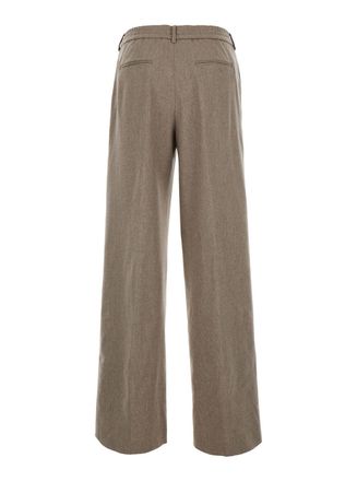 Pantaloni Torino Womens Trousers High-Waist Beige Wool-Cashmere Wool And Cashmere