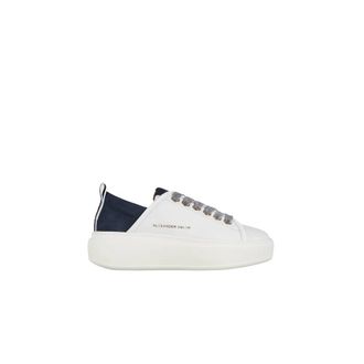 Alexander Smith Wembley Alta Donna in wei&szlig;em Leder und blauem Wildlederabsatz - - Shoes - Damen - Wei&szlig; - 37 EU