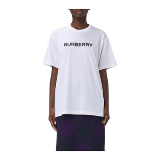 Burberry Femme, Tops, Blanc, Taille: 38 FR T-shirt Blanc Classique avec Logo