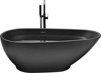 Beliani Freistehende Badewanne GUIANA 173 x 82 cm Schwarz