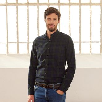 Bexley Andrick - Chemise homme bleu marine et vert fonc&eacute;