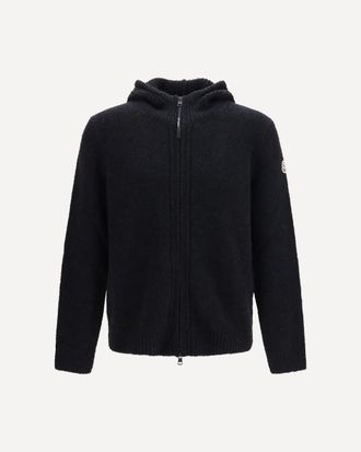 Moncler Boucl&eacute; wool blend zip Hoodie Male M