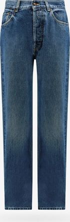 Alexander McQueen Cotton jeans with leather logo patch - ALEXANDER MCQUEEN - gender_Man