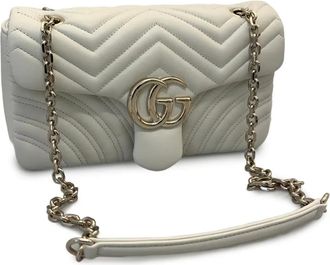 Gucci GG Marmont Tasche mit Kettenriemen - Wei&szlig;