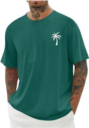 Generic T-shirts &agrave; col rond &agrave; manches courtes pour homme - L&eacute;ger - Hauts de loisirs - Confortable et respirant - Extensible dans de nombreuses couleurs - Chem