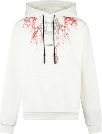 Phobia Archive Homme, Sweatshirts et sweats &agrave; capuche, Blanc, Taille: M Lightning Sweat &agrave; capuche