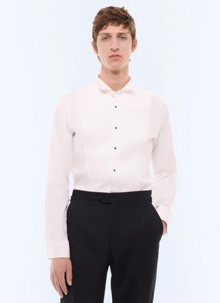 Fursac Chemise col cass&eacute; en twill de coton - Taille 37 - Homme