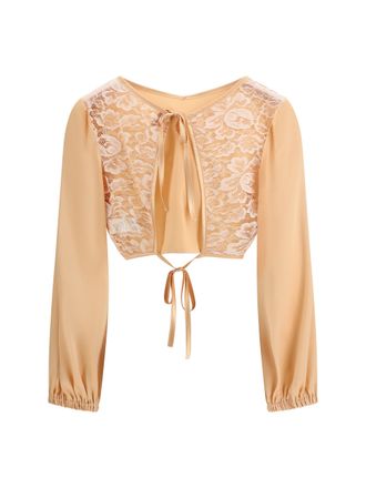 Kristina Ti Womens V-Neck Blouse Orange Shirt