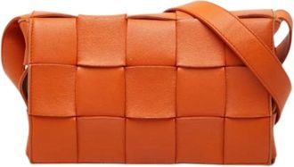 Bottega Veneta Sac bandouli&egrave;re Cassette en cuir Pre-owned - Femme - Pre-owned - Orange - Taille: ONE Size