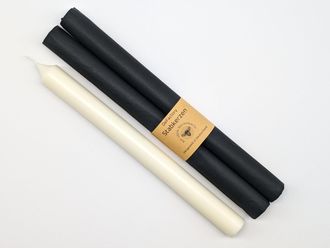 Generic Stabkerzen 100% Bienenwachs 2 Stück Brenndauer ca. 14 Stunden glatte Oberfläche Höhe 25 cm, Ø 2,2 cm Premium Kerzen durchgefärbt Tafelkerze Haushaltsk