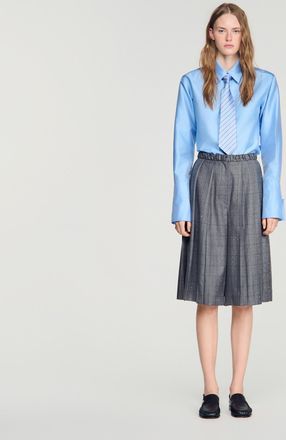 Sandro Short &agrave; carreaux en laine