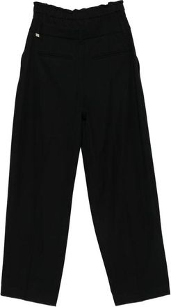 System Pleated Drawstring Trousers - Black