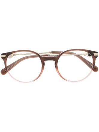 Bulgari lunettes de vue à monture ronde - Rose