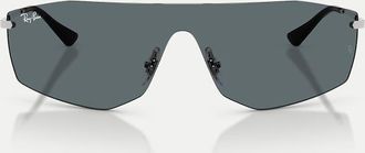 Ray-Ban Alix - Lunettes de soleil irr&eacute;guli&egrave;res &agrave; verres gris - Argent&eacute;