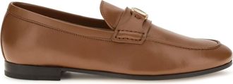 Valentino Garavani Womens Loafers Vlogo Signature Tobacco Nappa Leather Calf