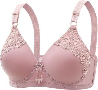 Generic Bikini pour femme - Bretelles r&eacute;glables - Couverture compl&egrave;te - Soutien-gorge confortable sans armatures - Soutien-gorge sans armatures, Rose, 38