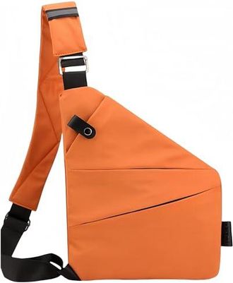 Generic Sac &agrave; bandouli&egrave;re antivol - Sac &agrave; bandouli&egrave;re unisexe pour homme et femme, id&eacute;al pour les voyages et lutilisation quotidienne, Orange, Right