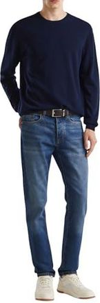 Benetton Maille G/C M/L 1002u1g34 Pull à Manches Longues et col Rond, Bleu Foncé 016, L Homme