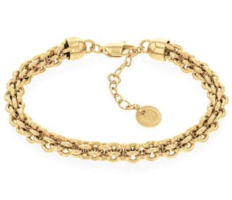 Tommy Hilfiger Schmuck f&uuml;r Damen: 23K Vergoldetes Kettenarmband aus Edelstahl und Passende Halskette