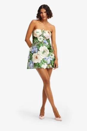 LEO LIN Womens Dress Roselle Green Nylon