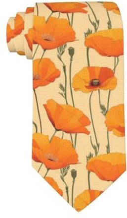 Generic Fleur DOranger Cravate Polyvalente Cravate Homme Décontractée Cravates Hommes Pour Célébrations Formelle Adultes