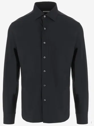 Alessandro Gherardi Mens Stretch Jersey Shirt Black Nylon Elastane