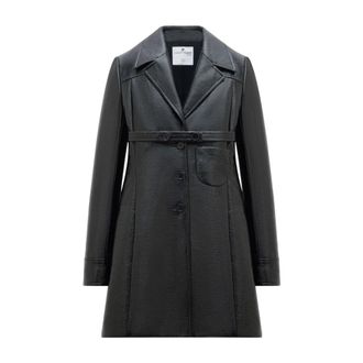 Courr&egrave;ges Heritage Vinylmantel mit G&uuml;rtel - - Coats - Damen - Schwarzk - S