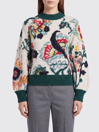 sacai Pull &agrave; col rond en pure laine avec motif jacquard ethnique
