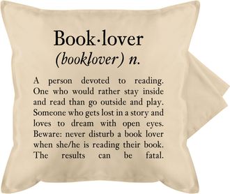 Shirtracer Kissenbezug - Statement - Booklover Definition Booklover Geschenk Buchliebhaber Weihnachten Geschenkidee für Leseratten I Bücherwurm Geschenk Bücherfr