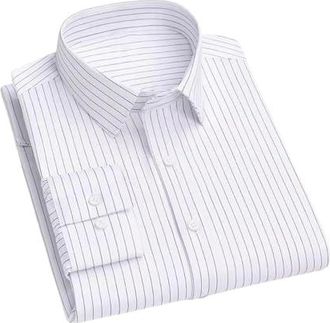 Generic Chemise d&eacute;contract&eacute;e &agrave; manches longues &eacute;lastique pour homme, coupe ajust&eacute;e, boutonn&eacute;e, chemise de bureau formelle, 1008-BL-6, XXL