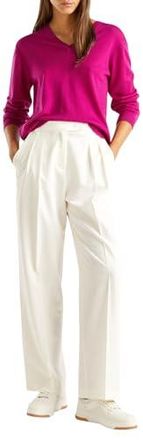 Benetton Pantalone 4OIGDF077, Bianco, 38 Femme